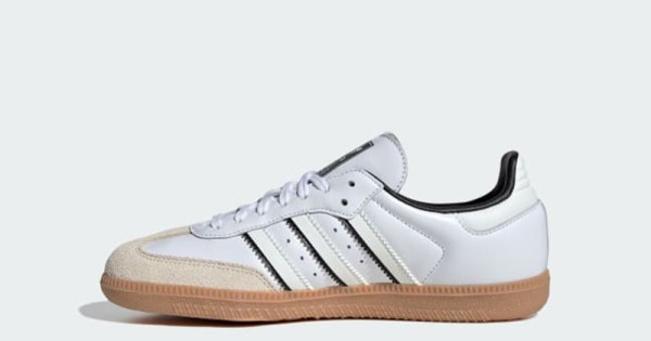Adidas Samba OG IH5585 - White Leather Sneakers with Black Stripes for Kids